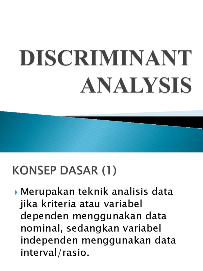 Analisis Diskriminan PDF | PDF