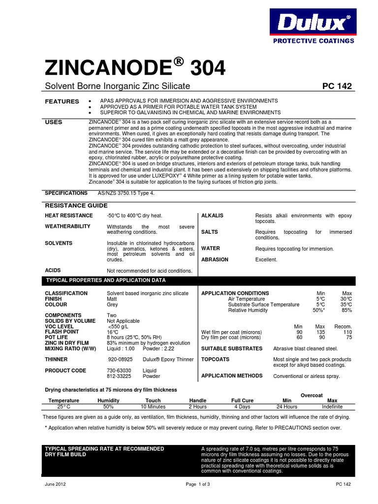 Zincanode 304 pc142 | PDF | Chemistry | Materials