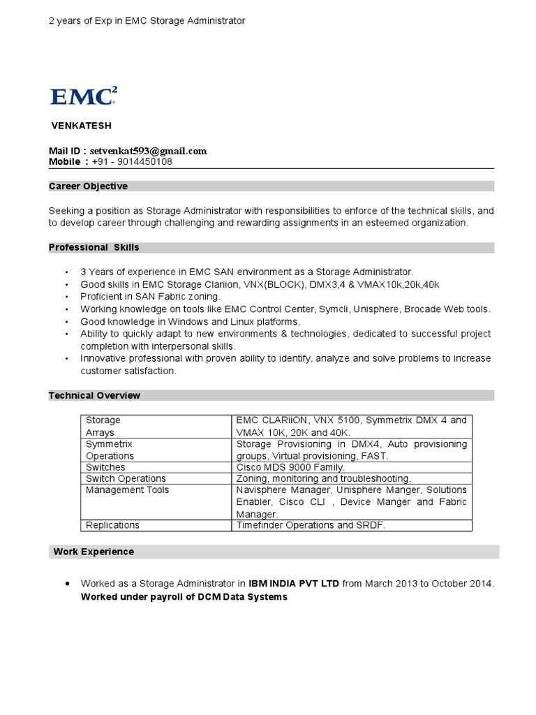 A Concise Summary of a Storage Administrator's Experience Working with ...