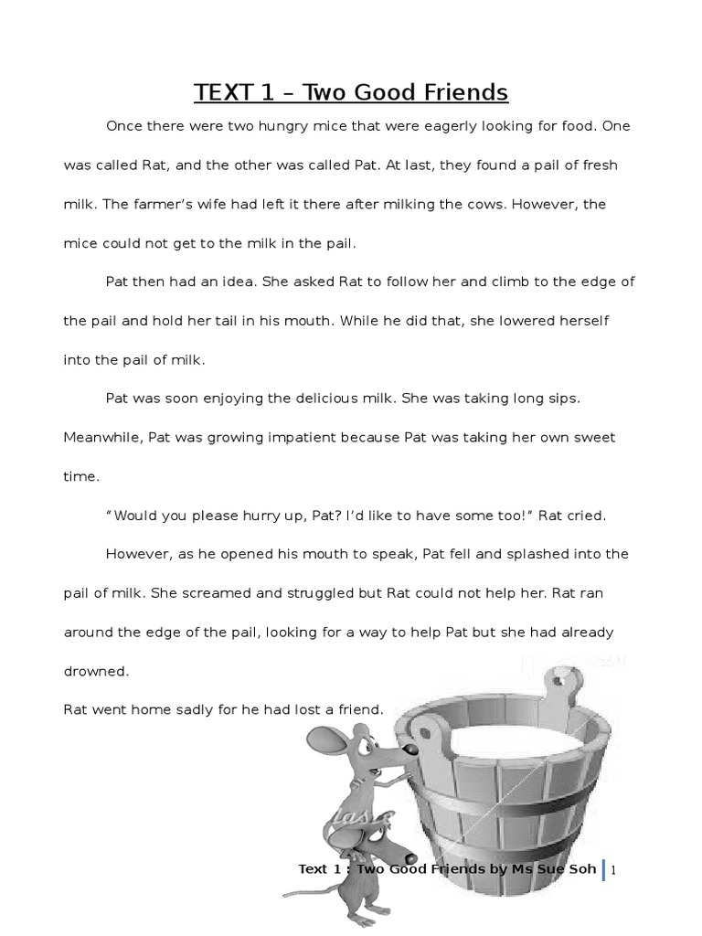 Text 1: Two Good Friends by Ms Sue Soh | PDF