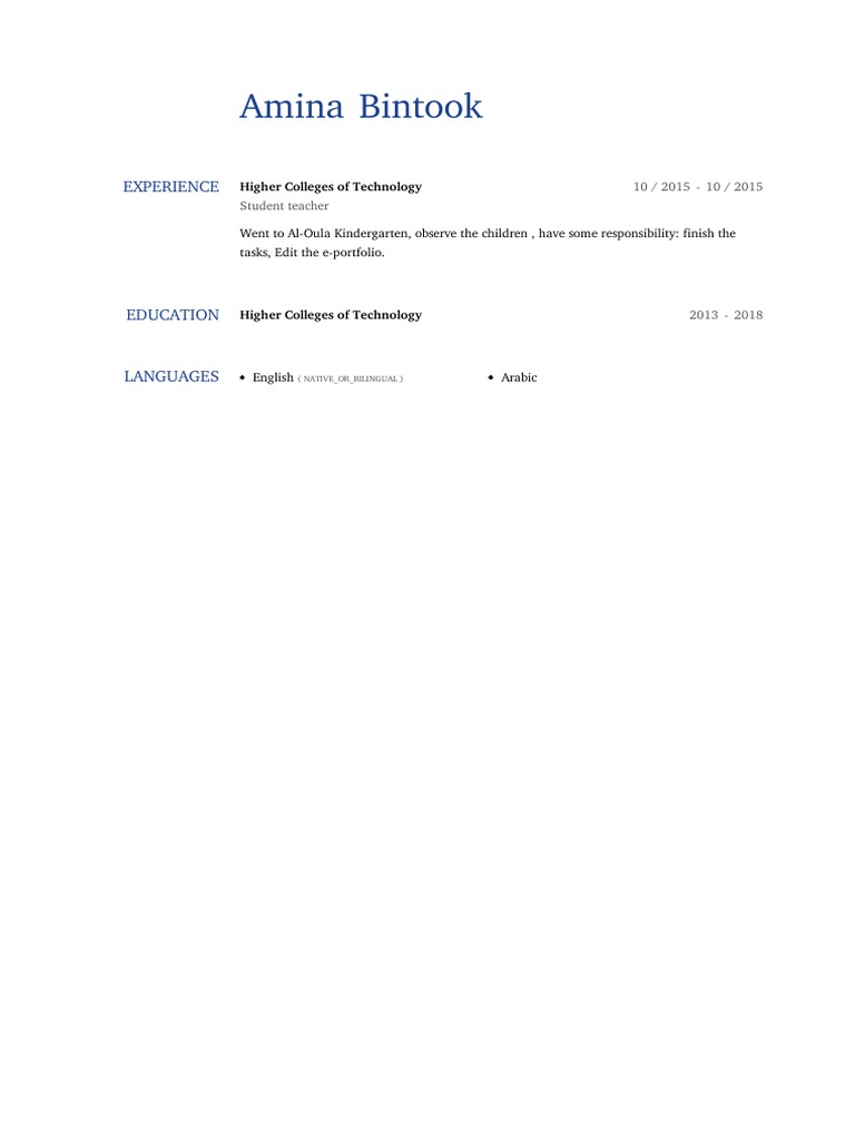 Amina Bintook Resume | PDF