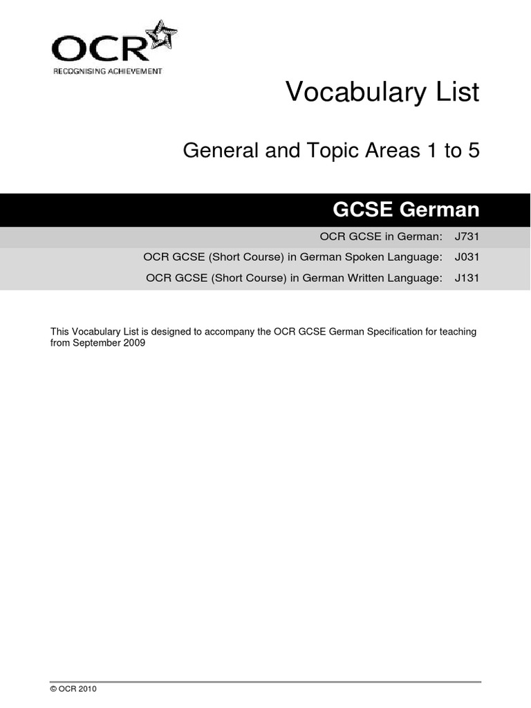 Vocabulary List by Topic | PDF | Word | English Language