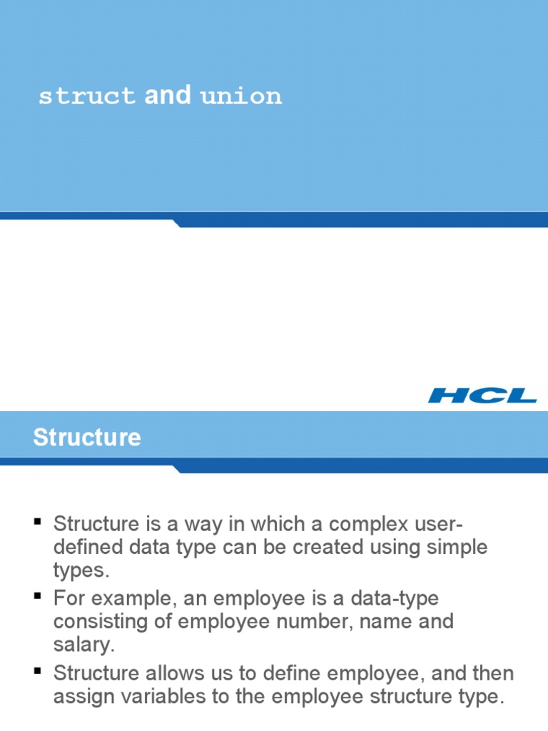 Struct and Union | PDF | C (Programming Language) | Computer Data Struct and Union | PDF | C (Programming Language) | Computer Data