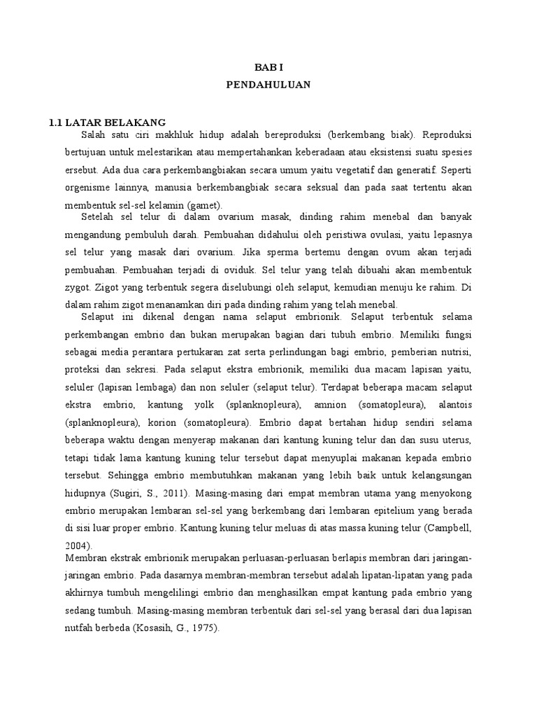 Selaput Ekstra Embrio | PDF