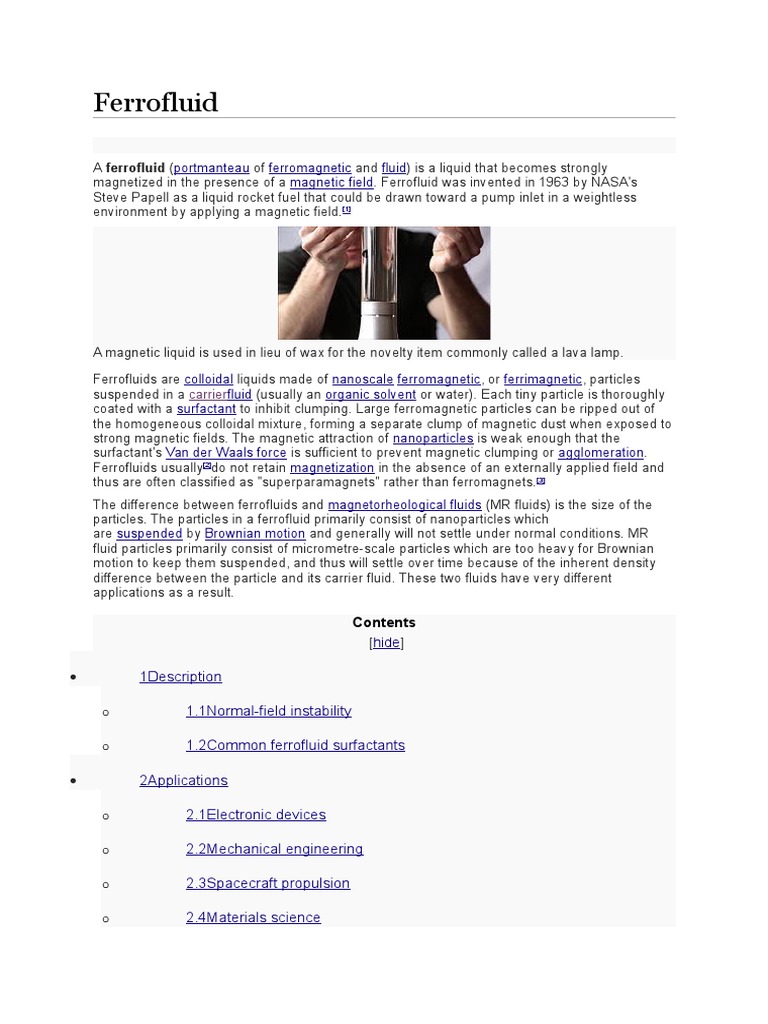 Ferro Fluid | PDF | Phases Of Matter | Nature