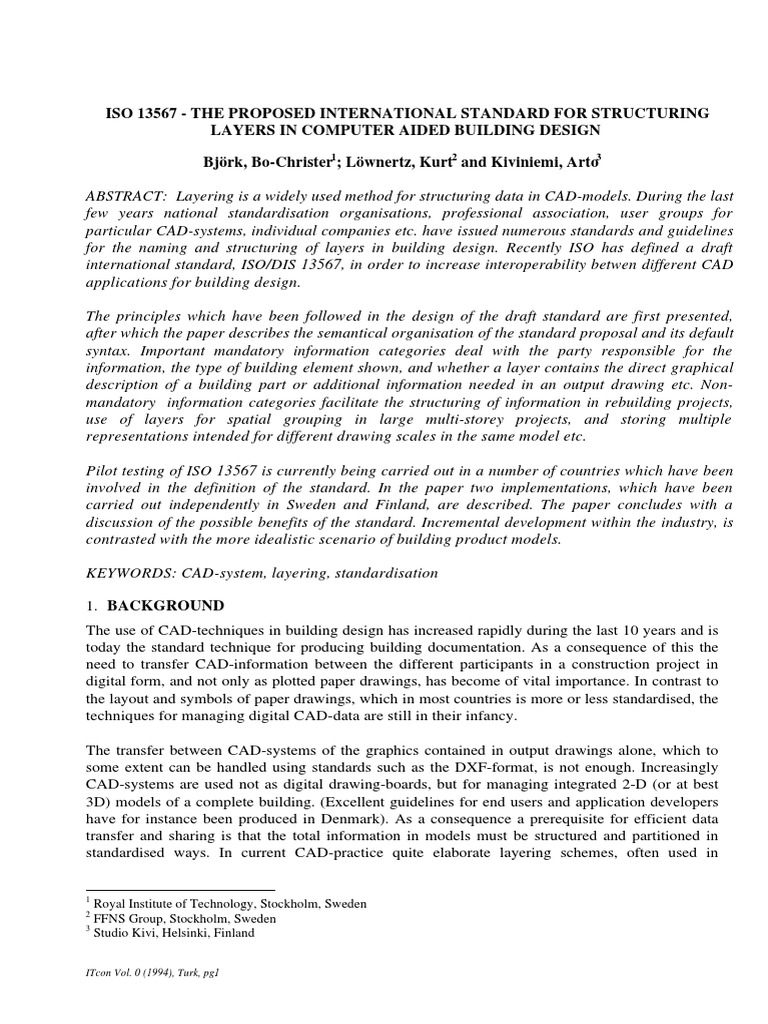 ISO 13567 Una Interpretazione | PDF | Standardization | Computer Aided ...