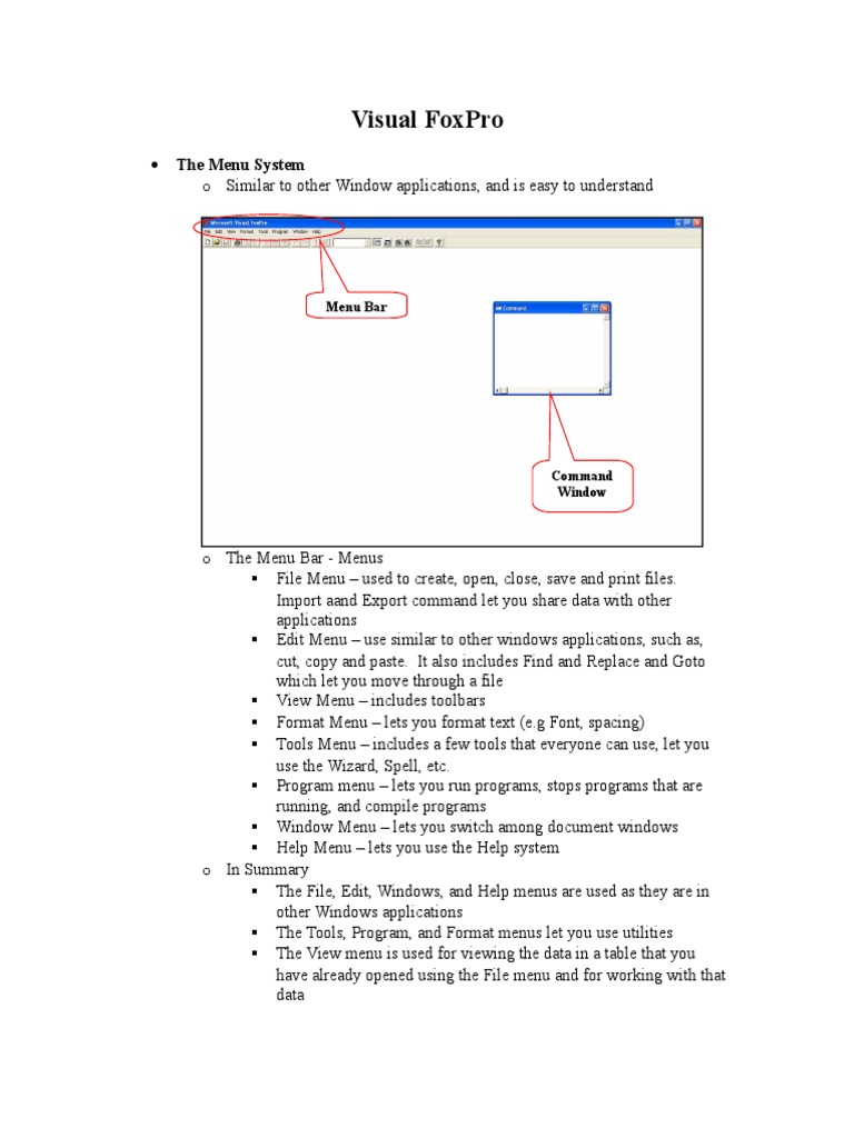 Visual FoxPro Lecture 1 | PDF | Byte | Computer File