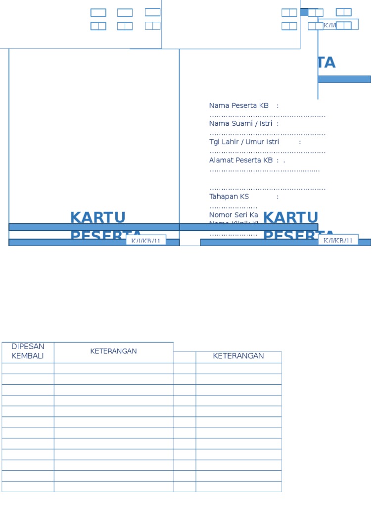 Kartu Peserta KB | PDF