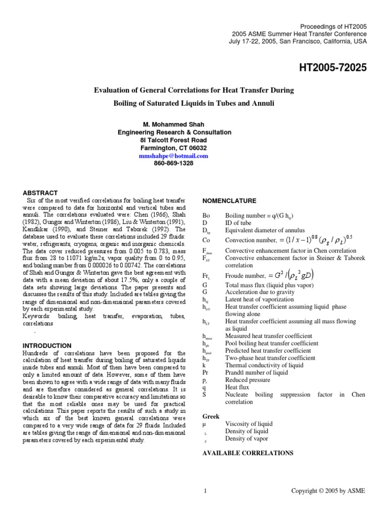 Shah Correlation HT Boiling | PDF