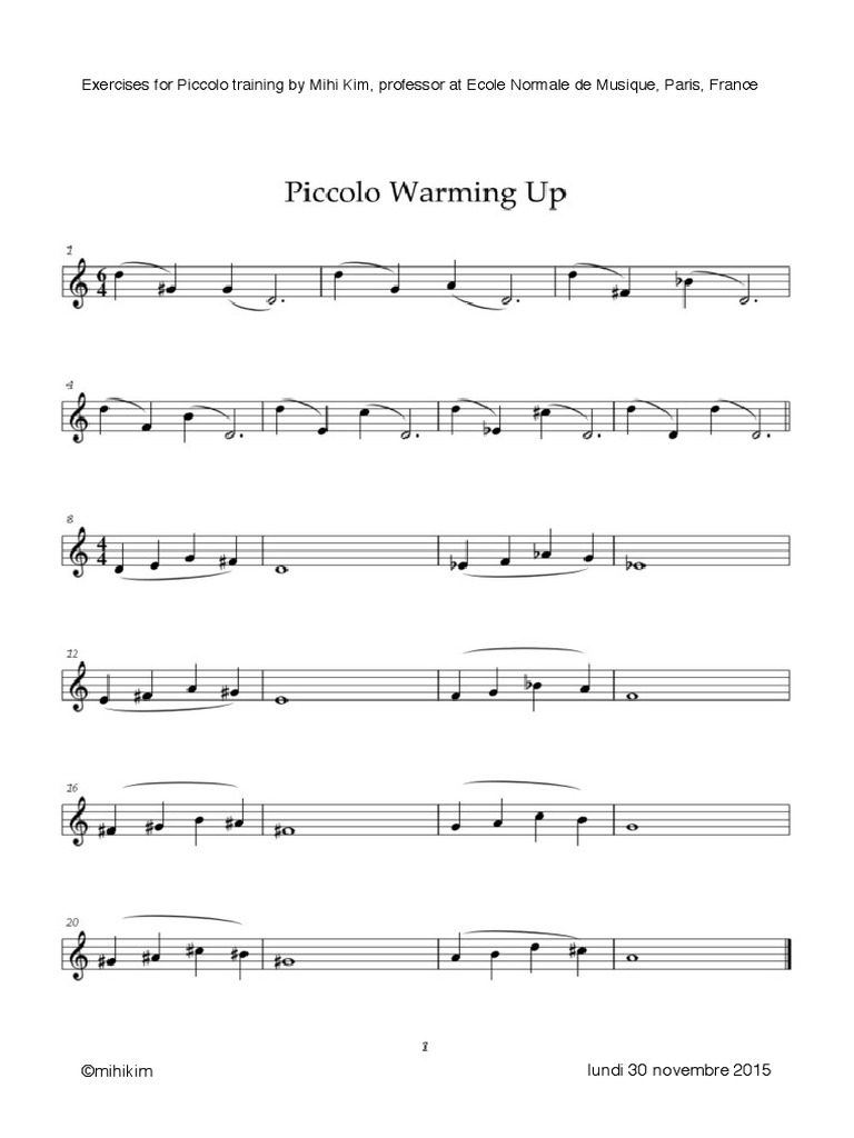 Piccolo Warm Up | PDF