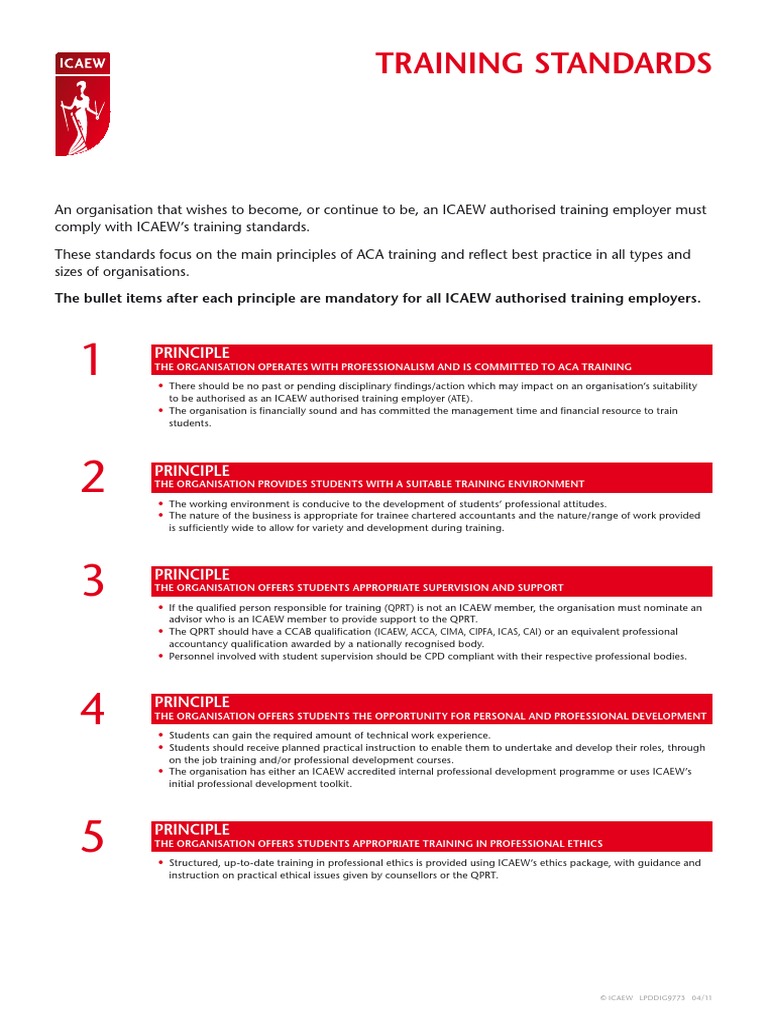 Icaew Training Standards | PDF