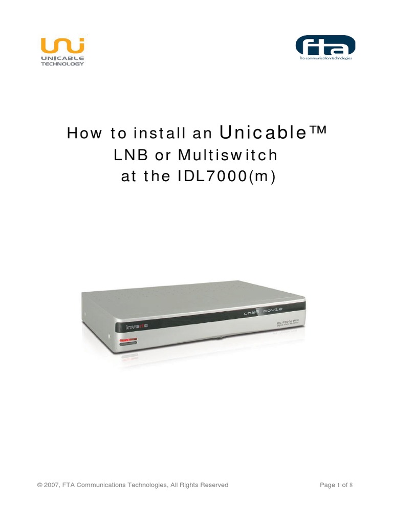 Unicable Installation English (V150407) | PDF | Broadcast Engineering ...