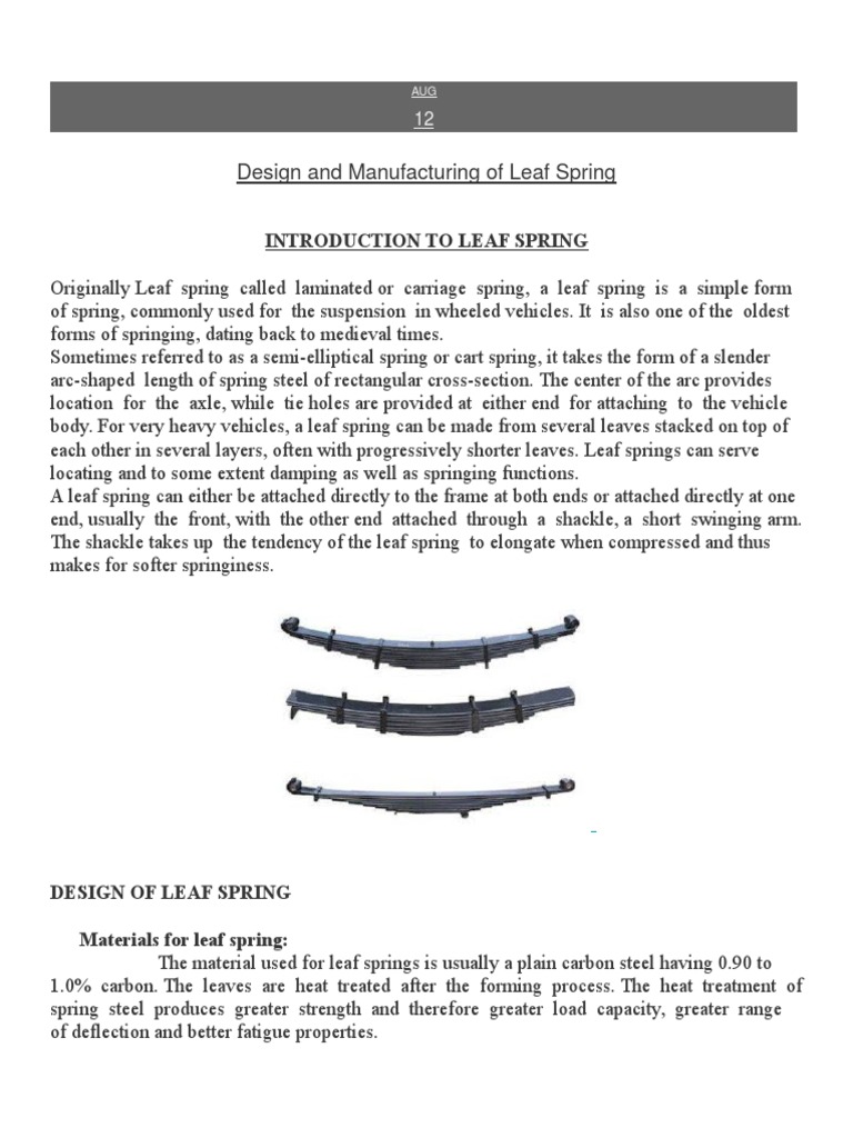 Leaf Spring | PDF | Bending | Industries