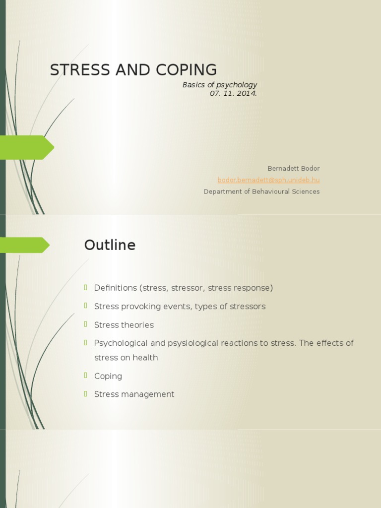 Stress and Coping | PDF | Coping (Psychology) | Stress Management