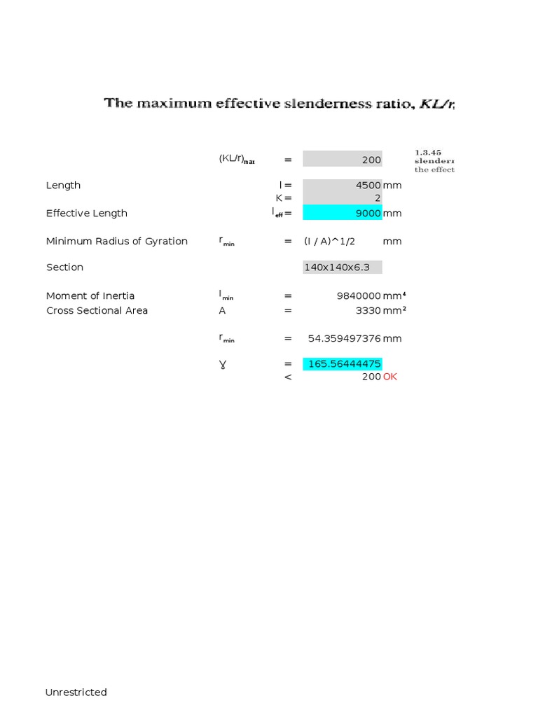 Slenderness Ratio | PDF | Chemical Product Engineering | Physics