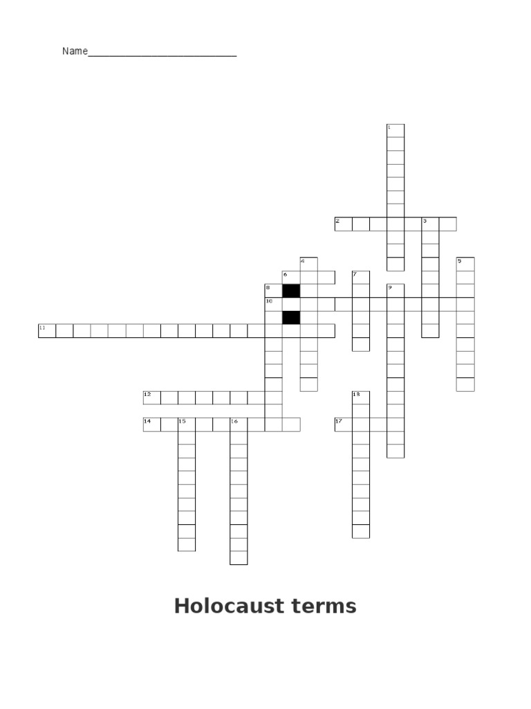 Holocaust Terminology Crossword | PDF | Politics | History