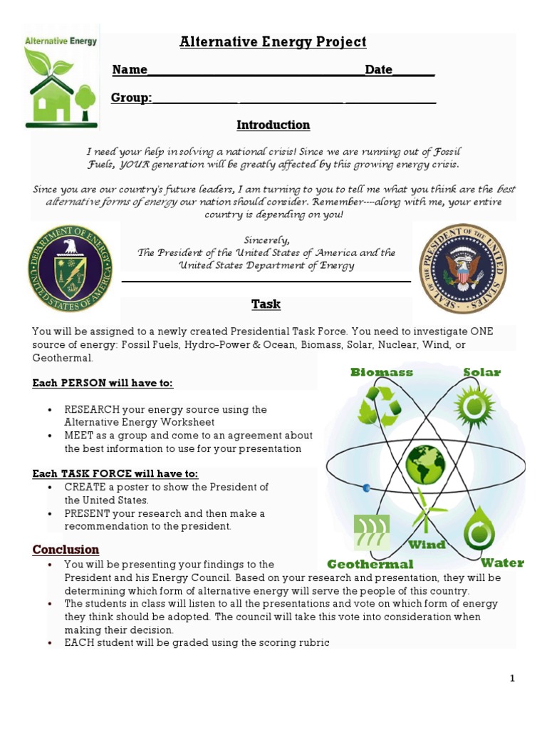 Alternative Energy Project Guidelines | PDF | Alternative Energy ...