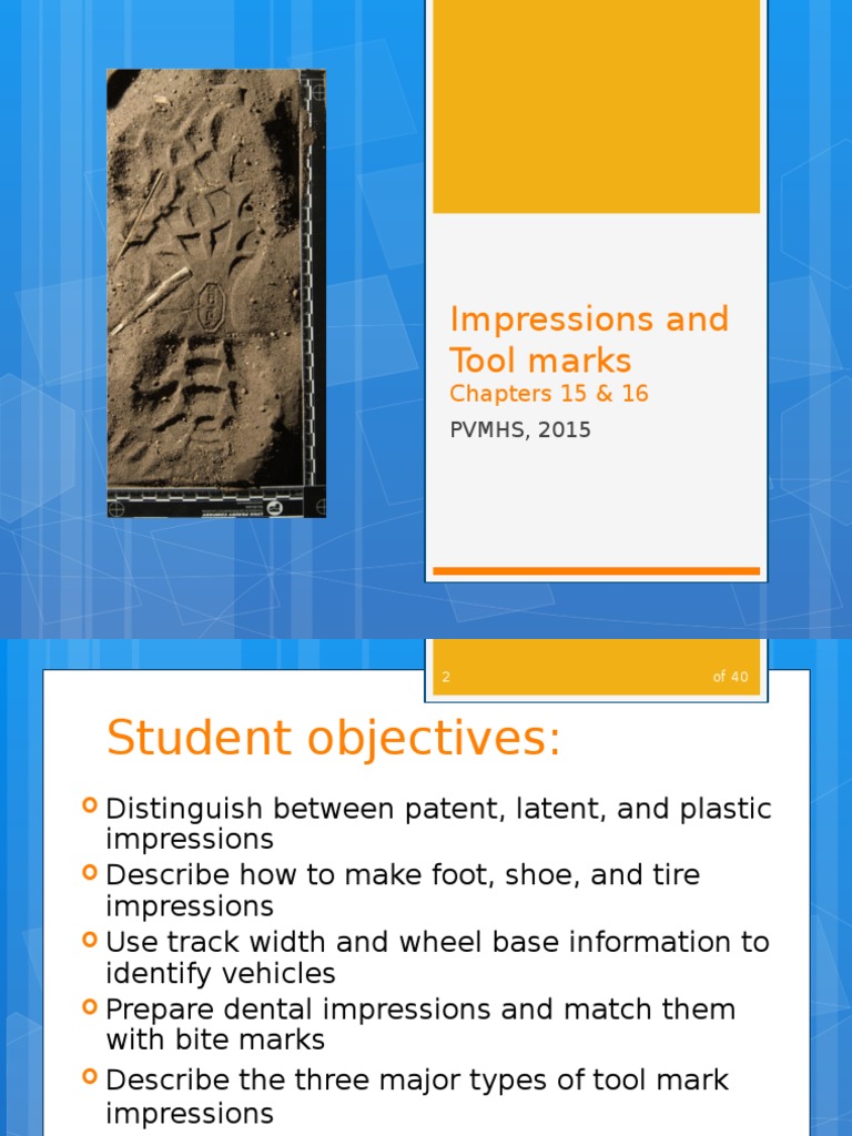 Impressions and Tool Marks 1 | PDF | Tire | Transport