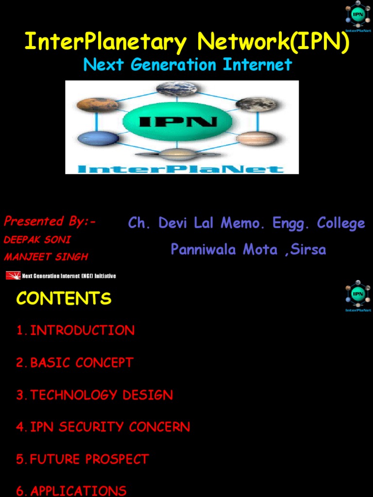 Interplanetary Network (Ipn) : Next Generation Internet | PDF ...