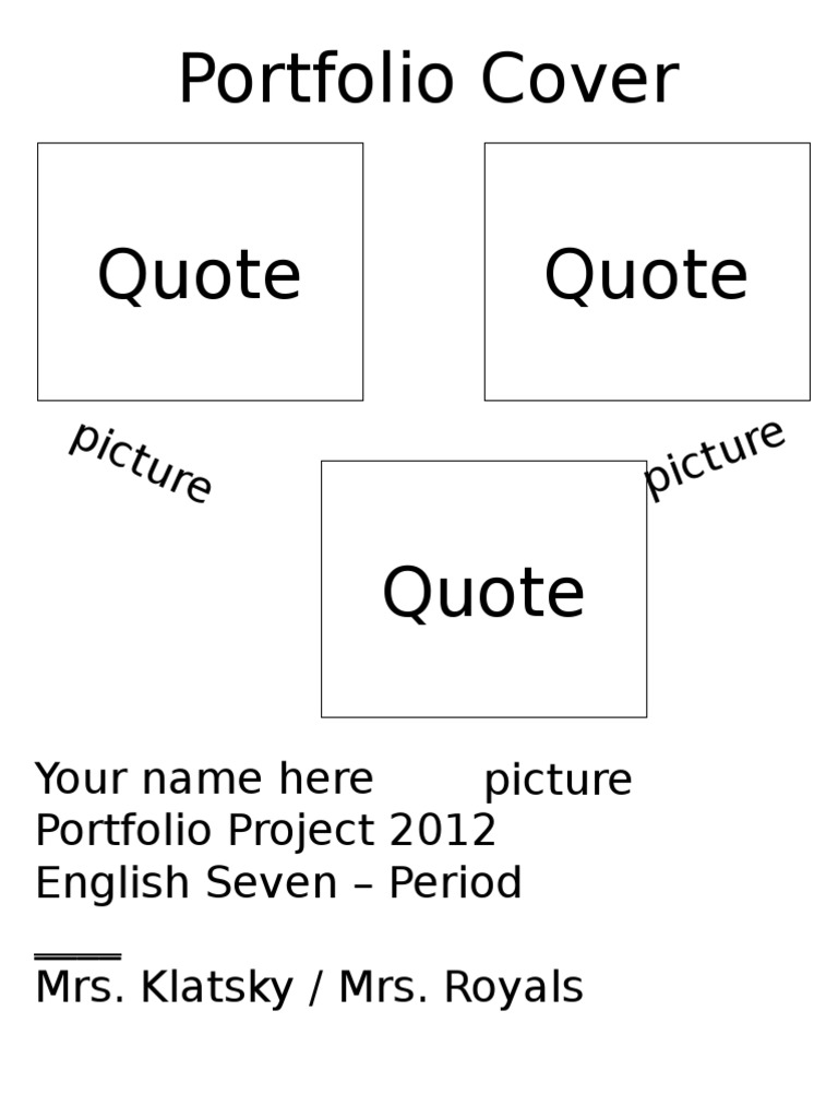 Portfolio Cover Quote Quote: Pictu Re | PDF