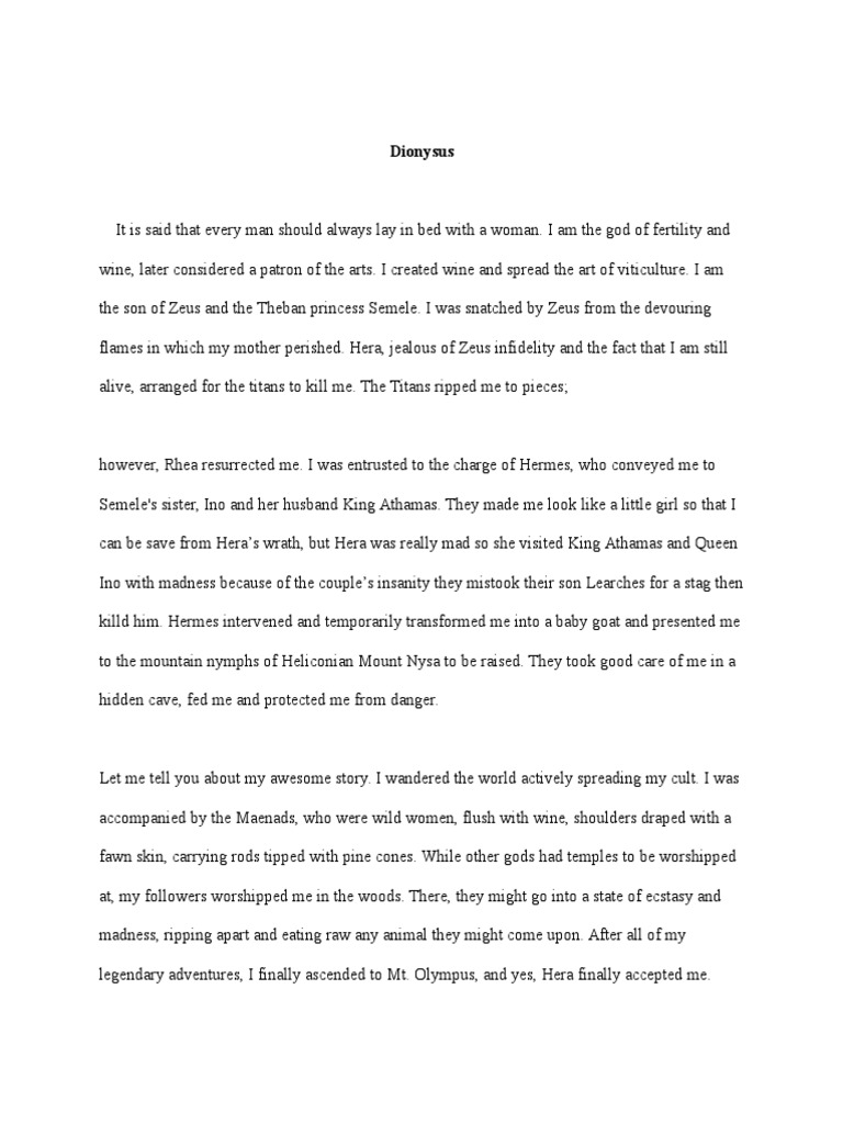 Greek Speech | PDF | Dionysus | Hera