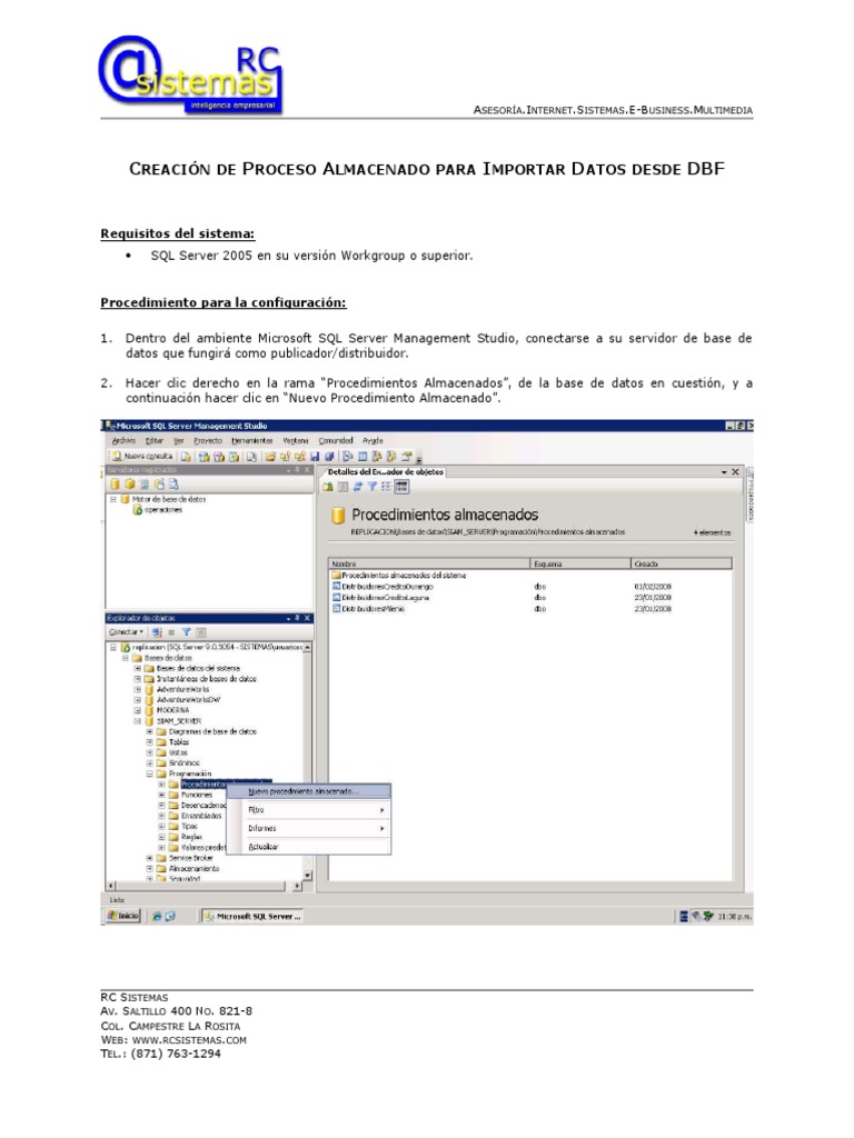Importar Datos de DBF | PDF | Servidor SQL de Microsoft | SQL