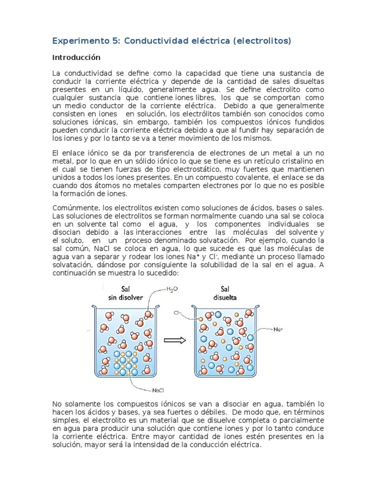 Experimento 5_Conductividad | Electrólito | Solvacion | Prueba gratuita ...