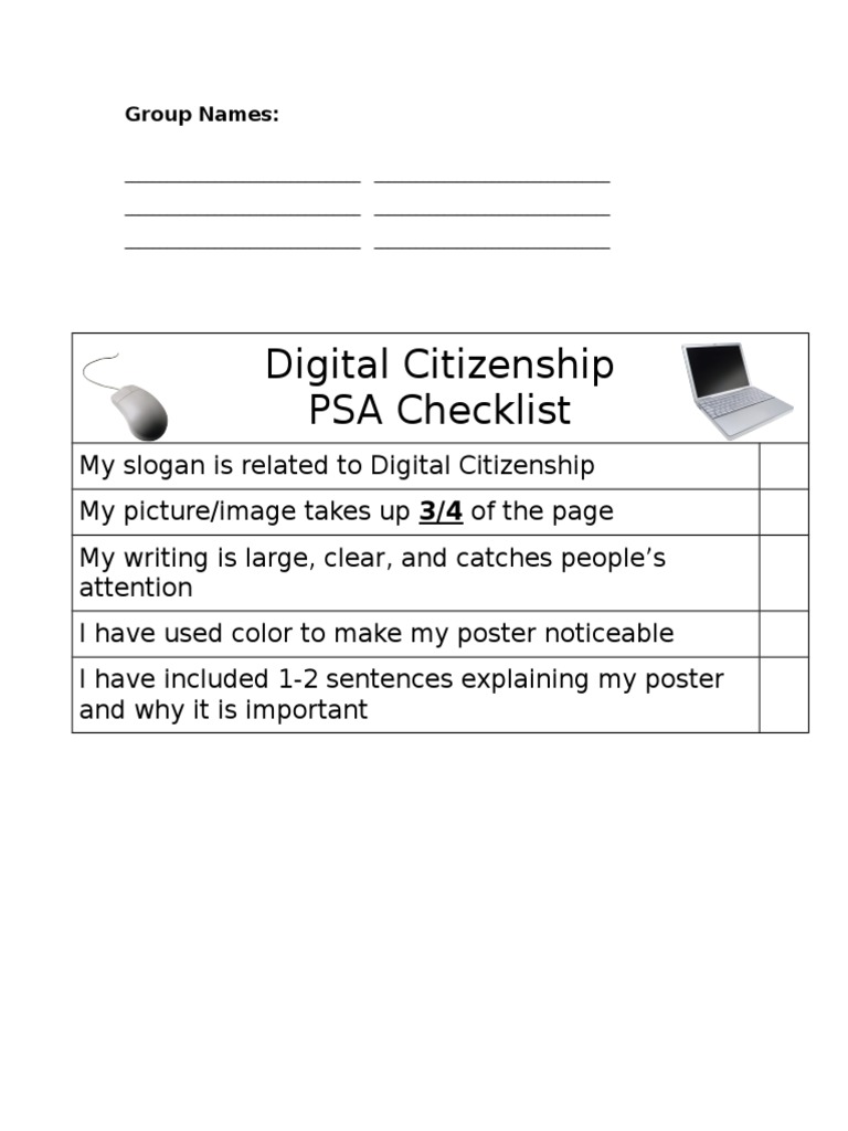 Psa Checklist | PDF