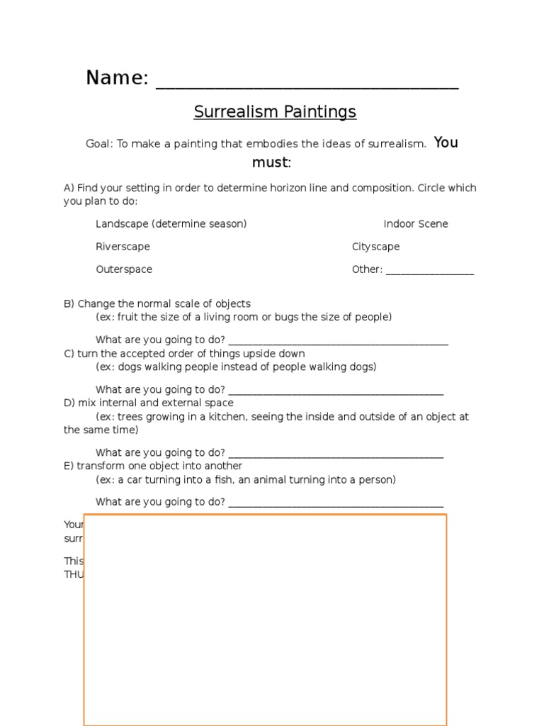 Surrealism Paintings | PDF | Teaching Methods & Materials | Home & Garden