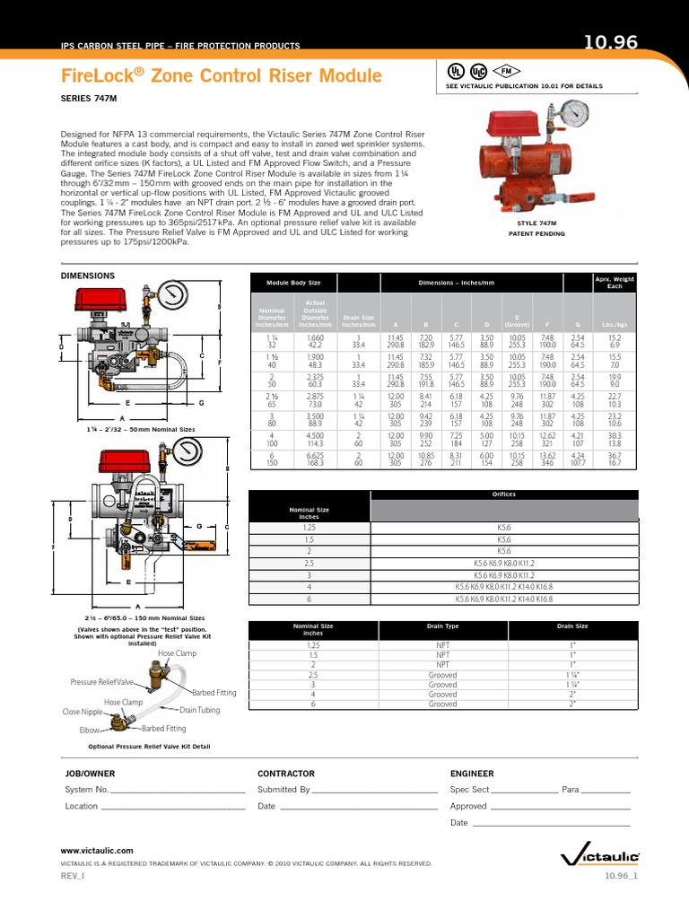 Riser Module 747m Victaulic | PDF | Pipe (Fluid Conveyance) | Valve
