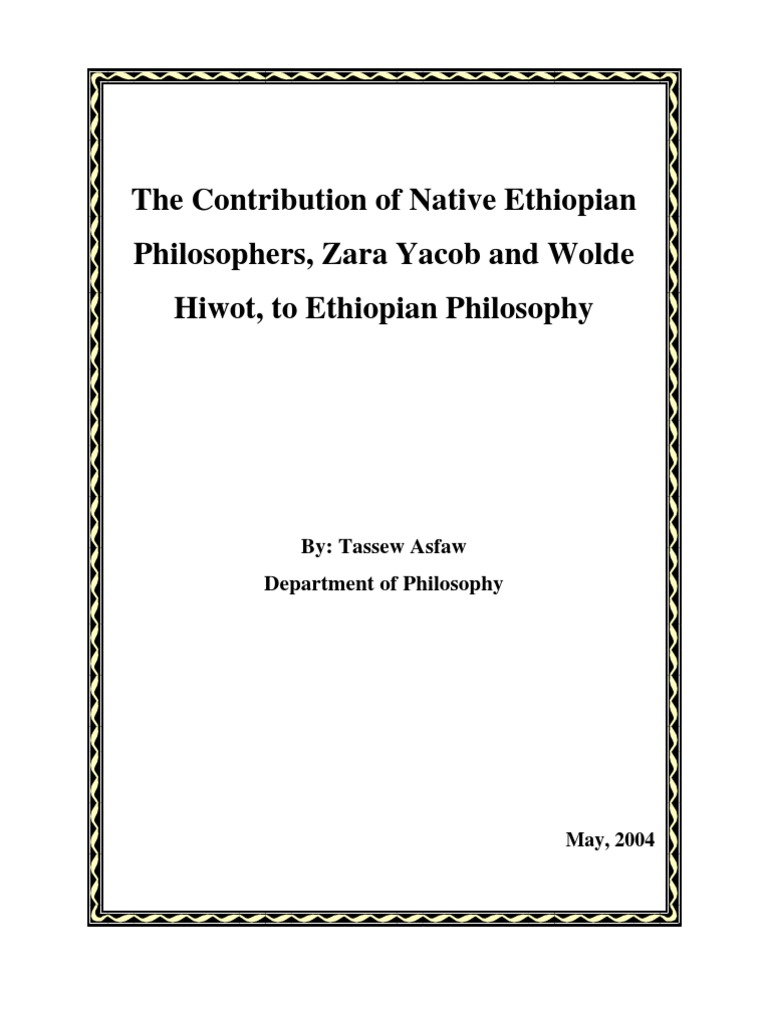 The Contribution of Native Ethiopian Philosophers - Zara Yacob and ...