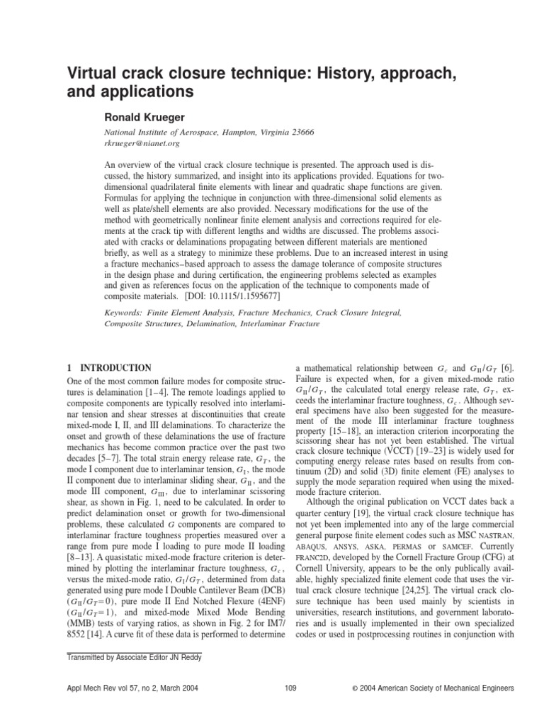 VCCT | PDF | Fracture Mechanics | Finite Element Method