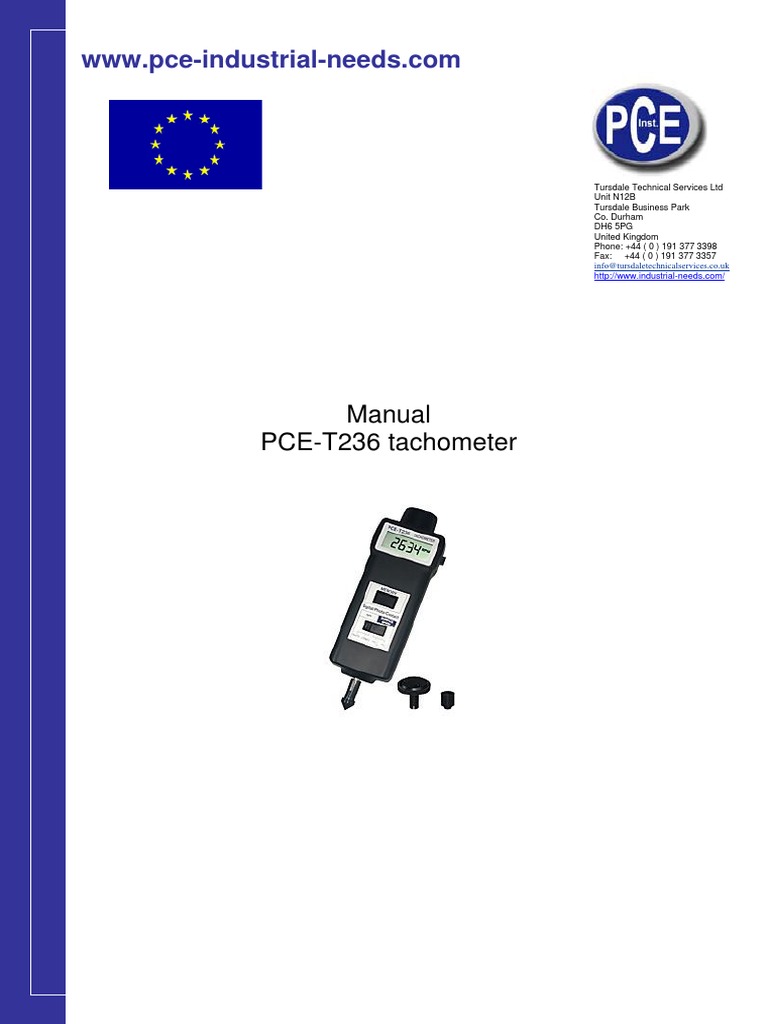 Manual Tachometer PCE T236 | PDF