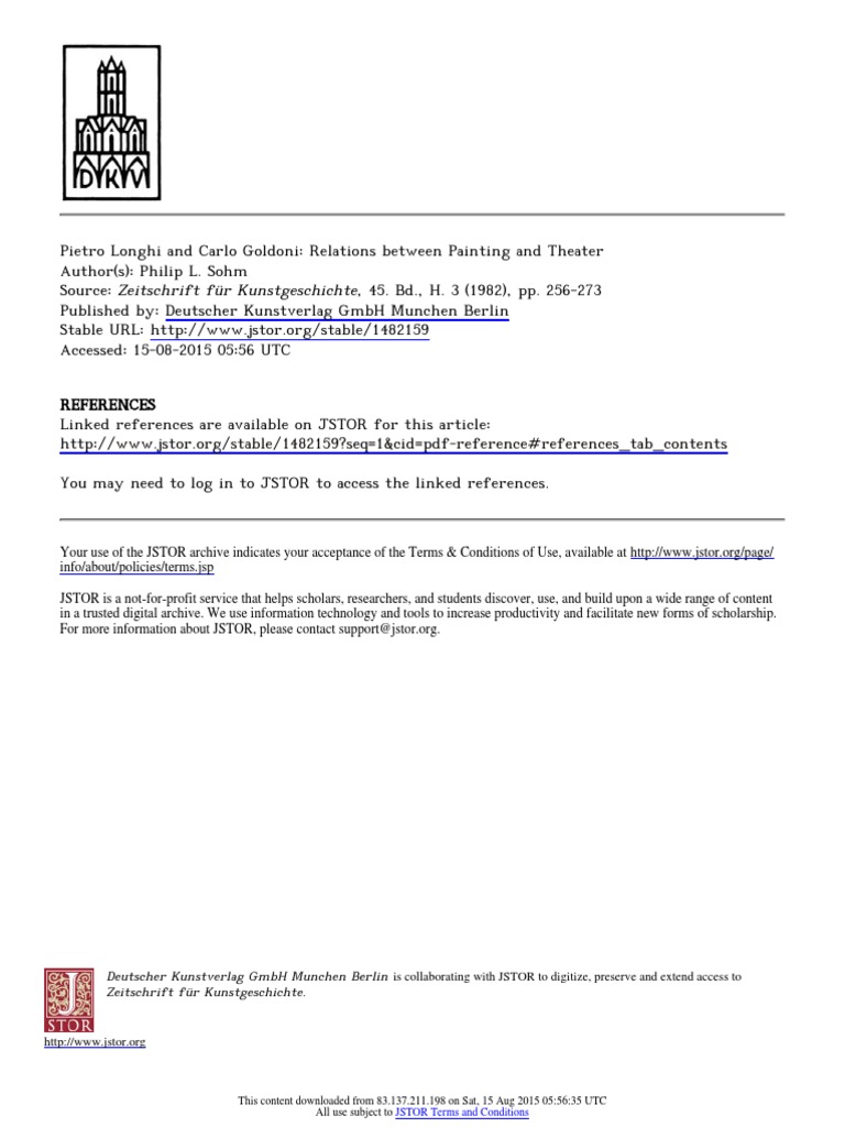 Longhi and Goldoni: Art and Theater Links | PDF | Arts (General)