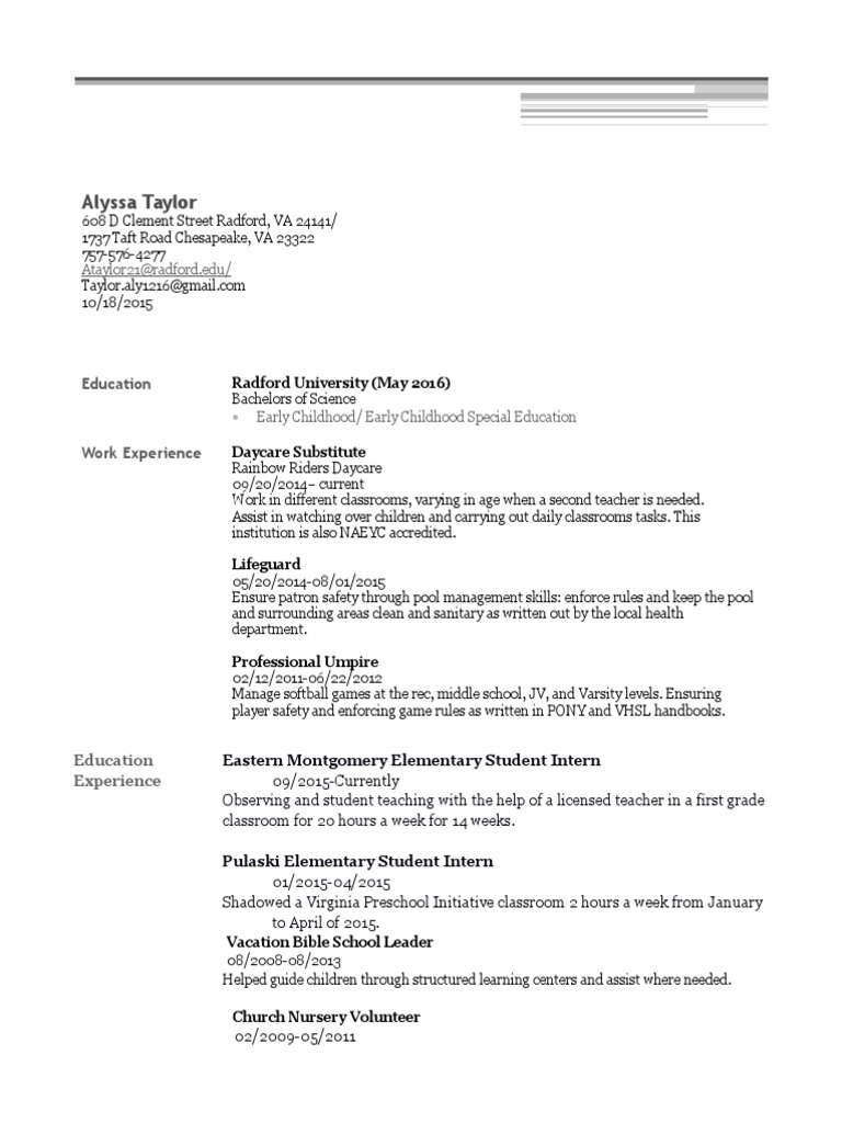 Alyssa Taylor: Ataylor21@radford - Edu | PDF | Wellness