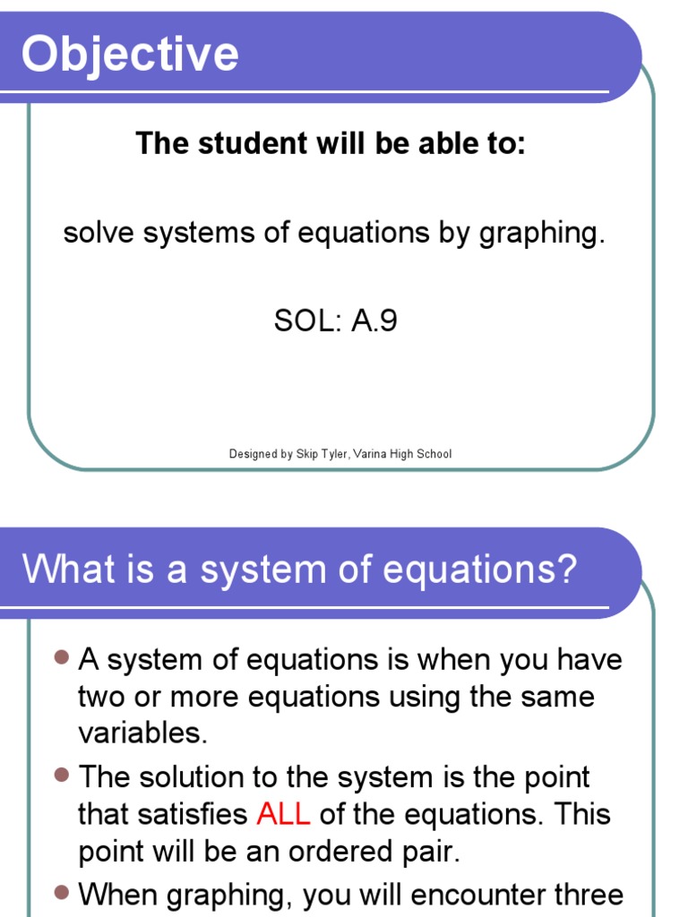 Solve Systems by Graphing PowerPoint Notes | PDF | Algorithms | Equations