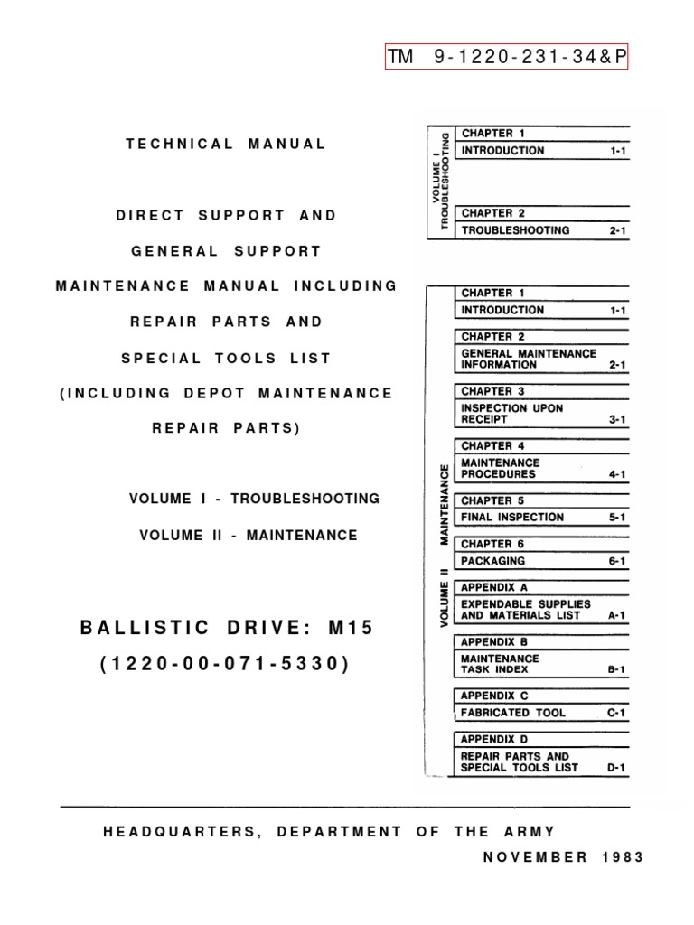 TM 9-1220-231-34&P - Ballistic Drive M15 | Download Free PDF ...