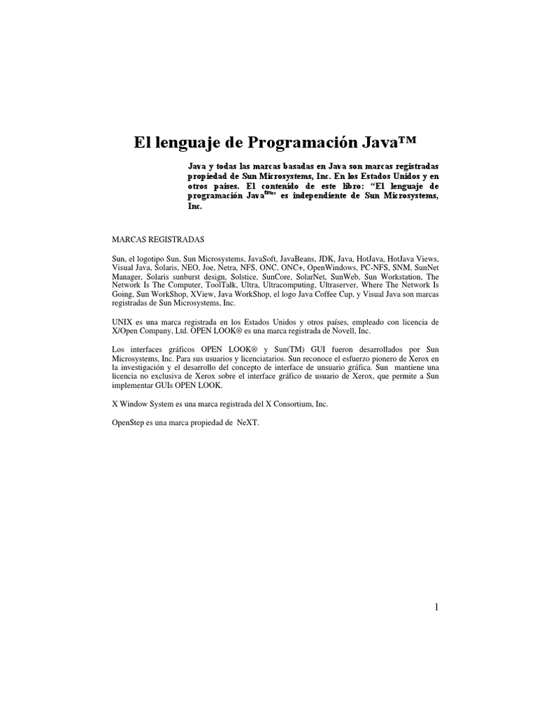 El Lenguaje de Programacion Java (Libro Español) | PDF | máquina virtual de Java | Java ...