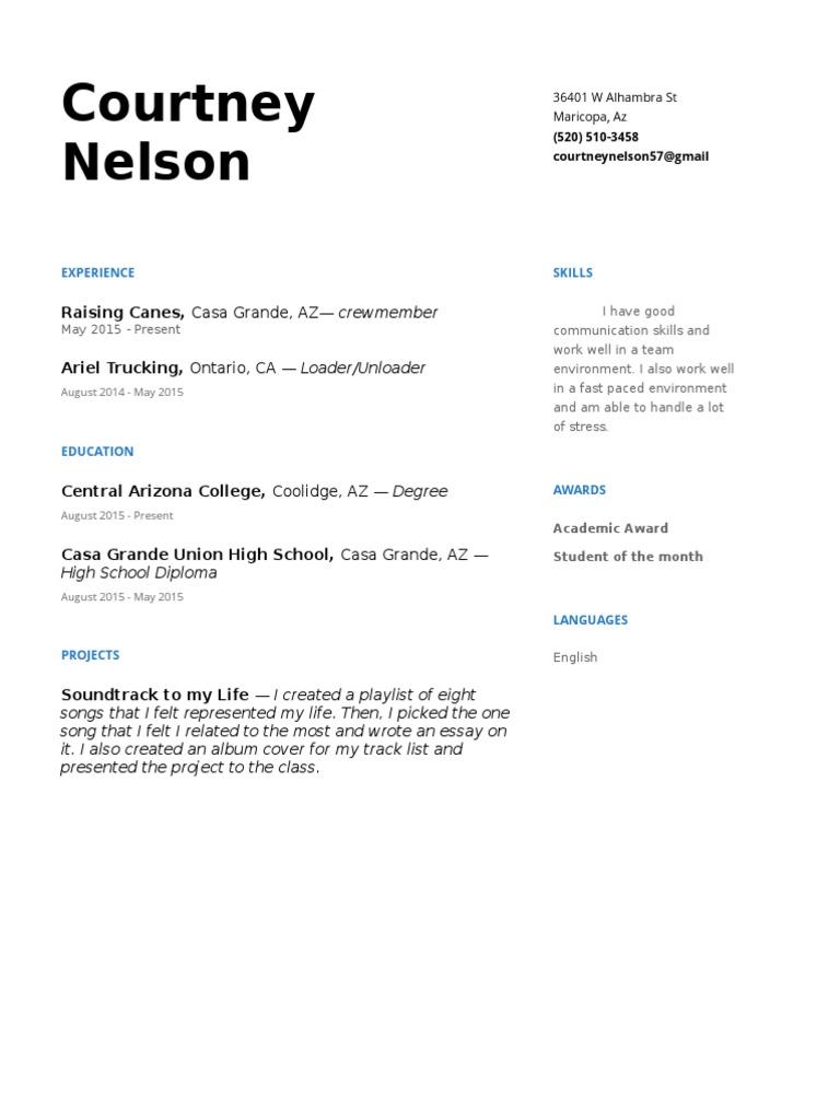 Courtney Nelson's Resume Overview | PDF | Language Arts & Discipline