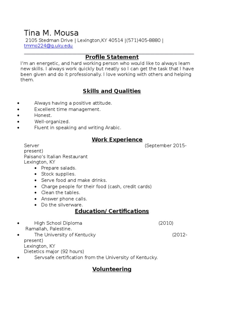 Tina M Resume | PDF