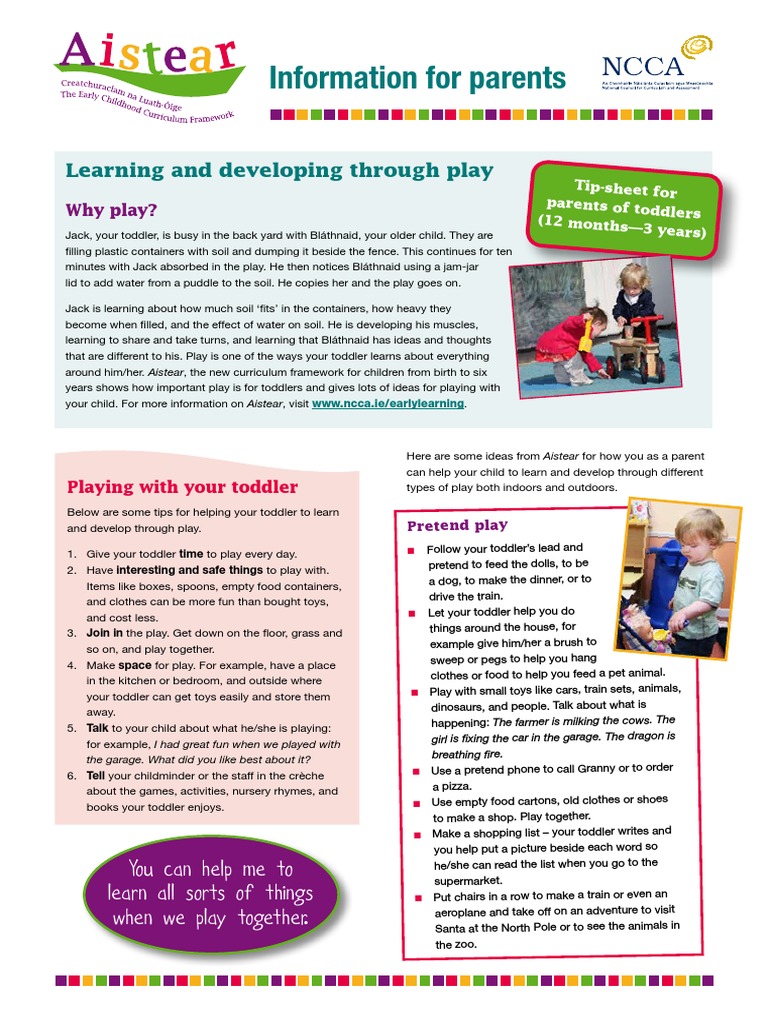 Tip-Sheet On Play Parents of Toddlers | PDF | Toddler | Foods