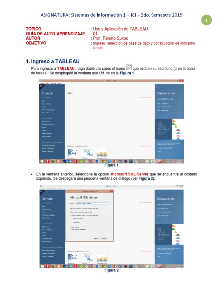 TABLEAU-Guia de Auto-Aprendizaje 01-Ingresando A TABLEAU | PDF ...