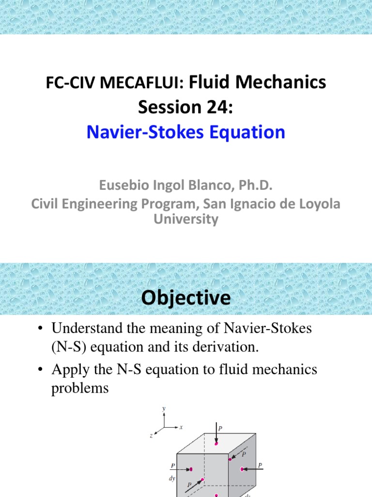 Lecture24 Navier Stokes | Navier–Stokes Equations | Fluid Mechanics