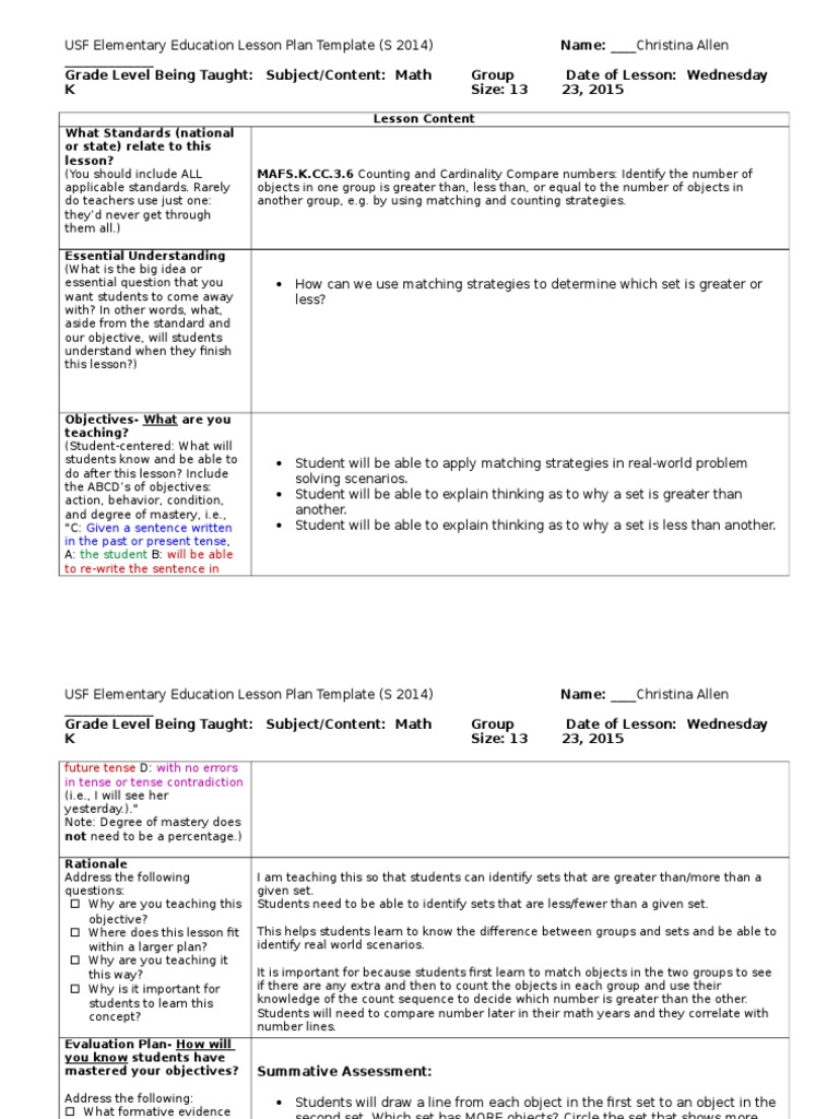 Greater Than or Less Than | PDF | Lesson Plan | Quality Of Life