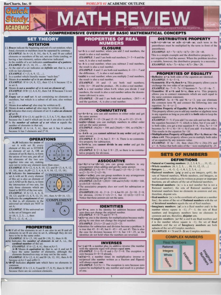 Math Review - Qs | PDF | Fraction (Mathematics) | Notation