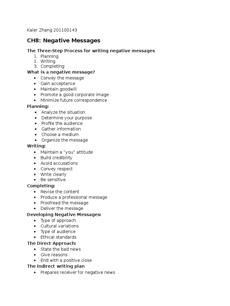 Crafting Effective Negative Messages | PDF | Social Science