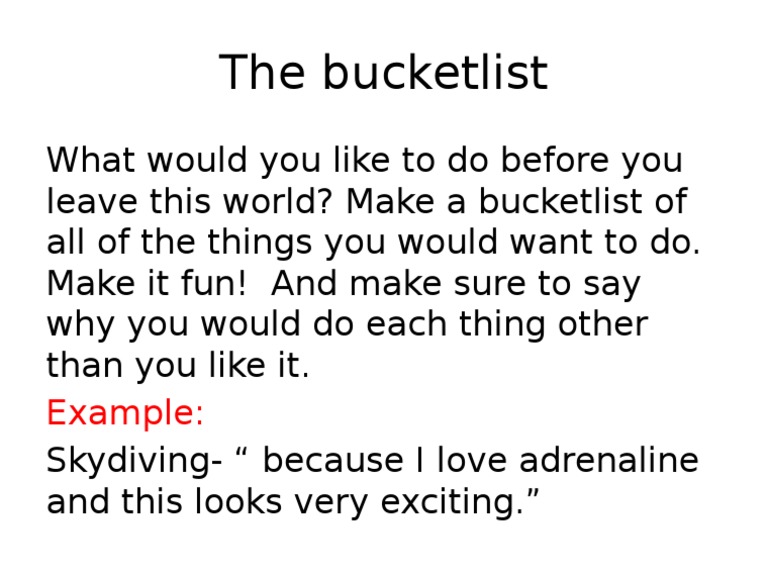 Create Your Ultimate Bucket List | PDF | Home & Garden | Self-Improvement