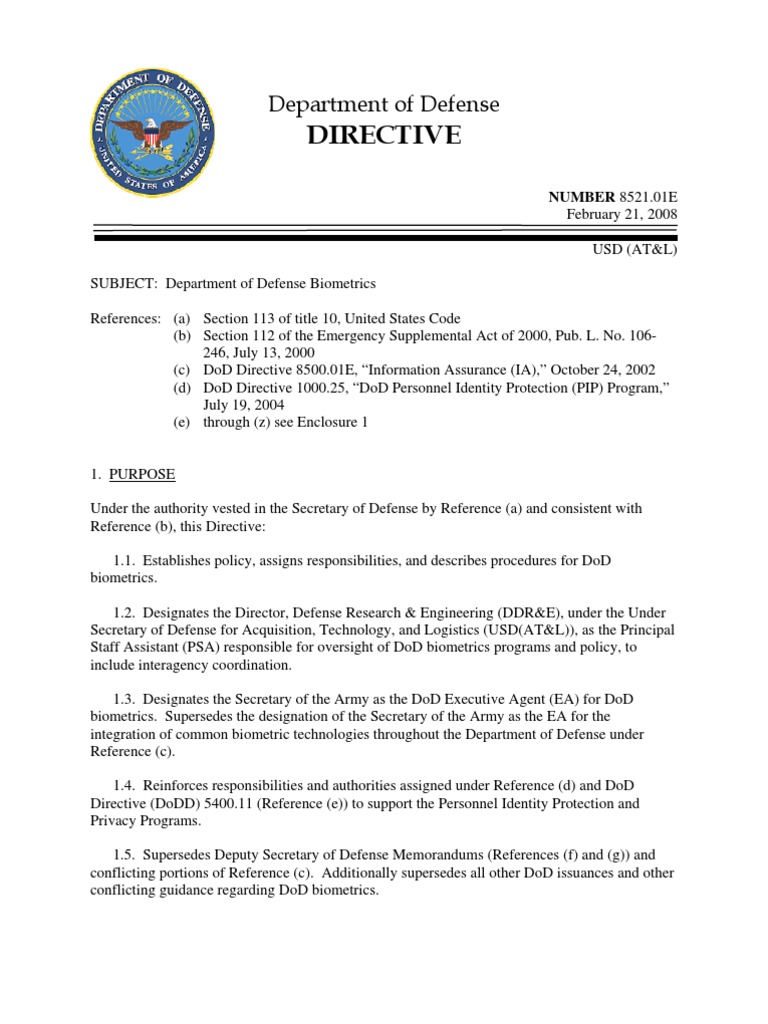Biometric US Gov | PDF | United States Department Of Defense | Biometrics