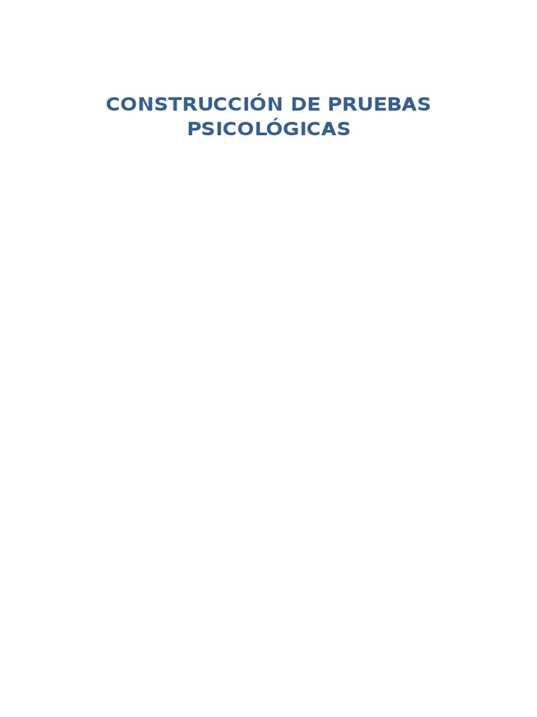 Construcción de Pruebas Psicológicas | PDF | Escala Likert | Cuestionario