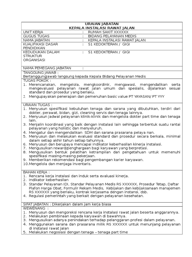 Contoh Uraian Jabatan | PDF | Bisnis